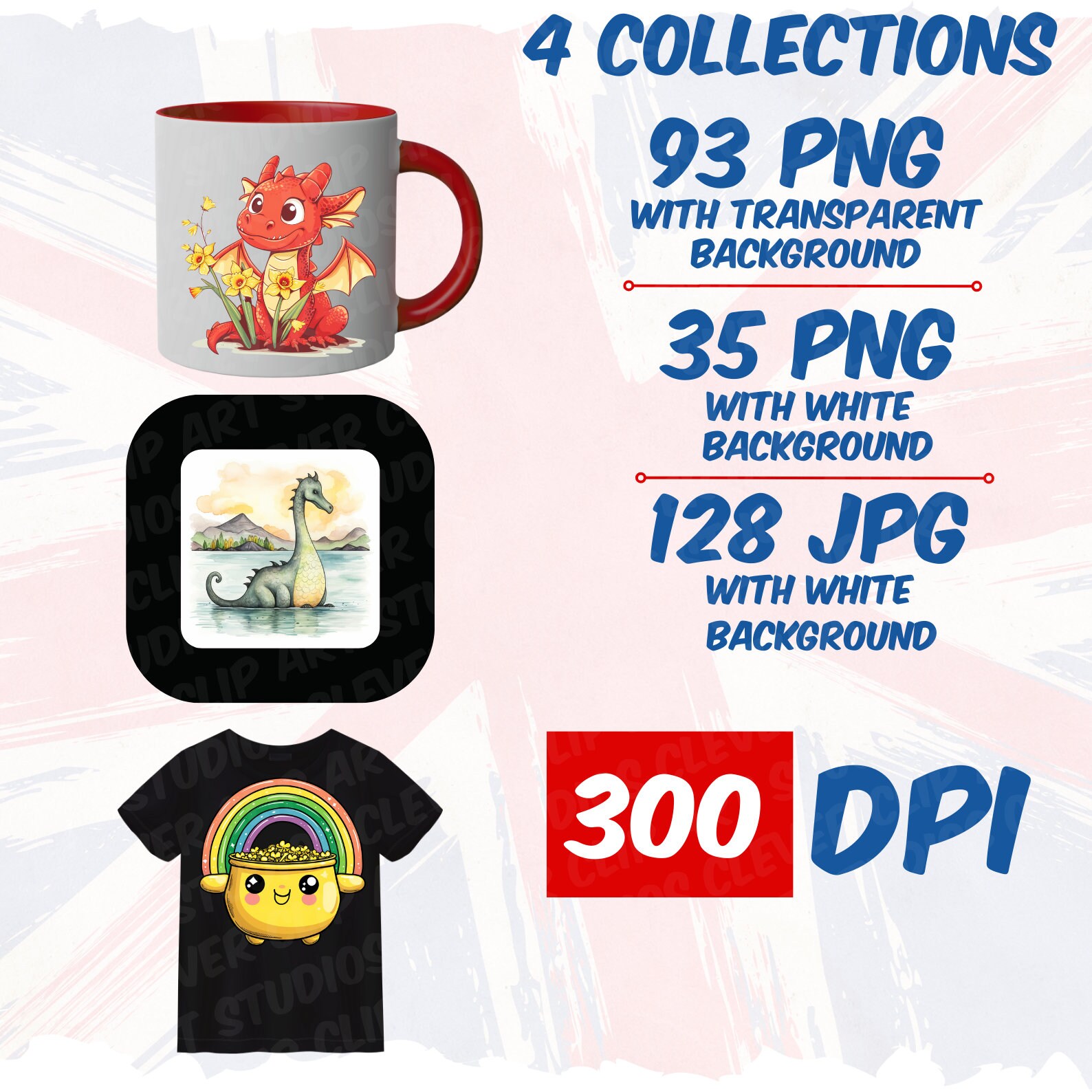 Patron Saint PNG Mega Bundle Cute Clipart St George St Patrick St ...