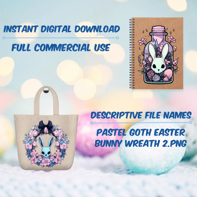 Pastel Goth Easter Clipart Creepy Cute Kawaii Easter Goth Clipart ...