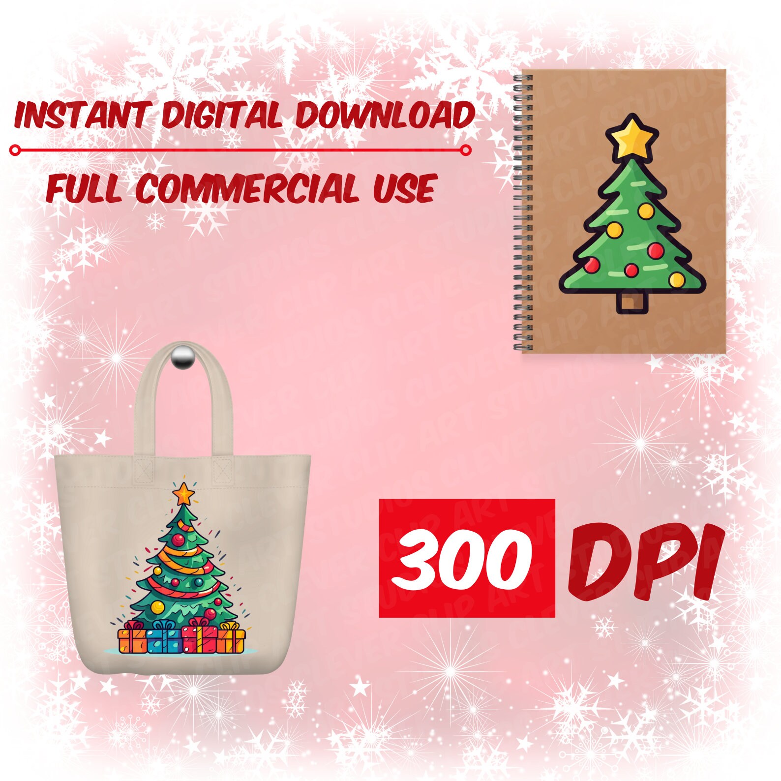 Cute Kawaii Christmas Tree Clipart Bundle Cute Happy Christmas Tree ...