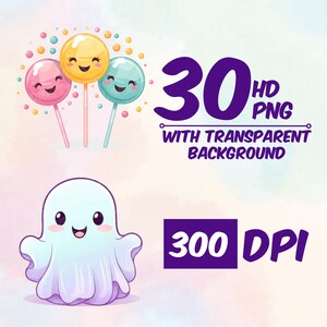 Kawaii Halloween Cute Pastel Candy Clipart Bundle Happy Halloween ...