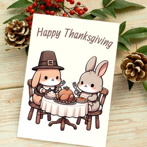 Cute Thanksgiving Bunny Clipart Bundle Cute Bunny PNG Clipart ...