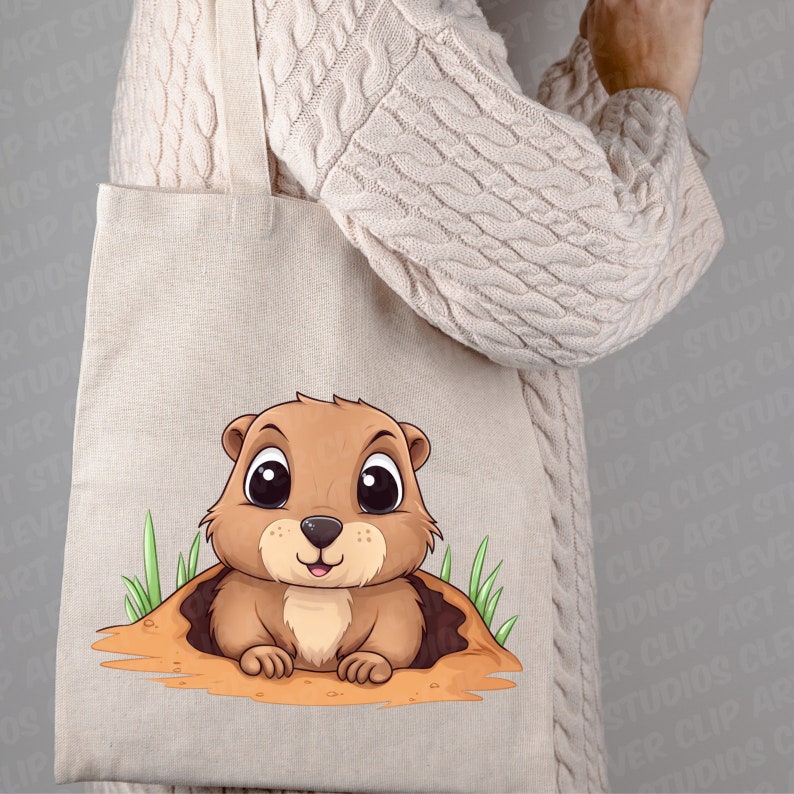 Cute Groundhog Day Clipart Bundle Happy Groundhog Day PNG Bundle ...