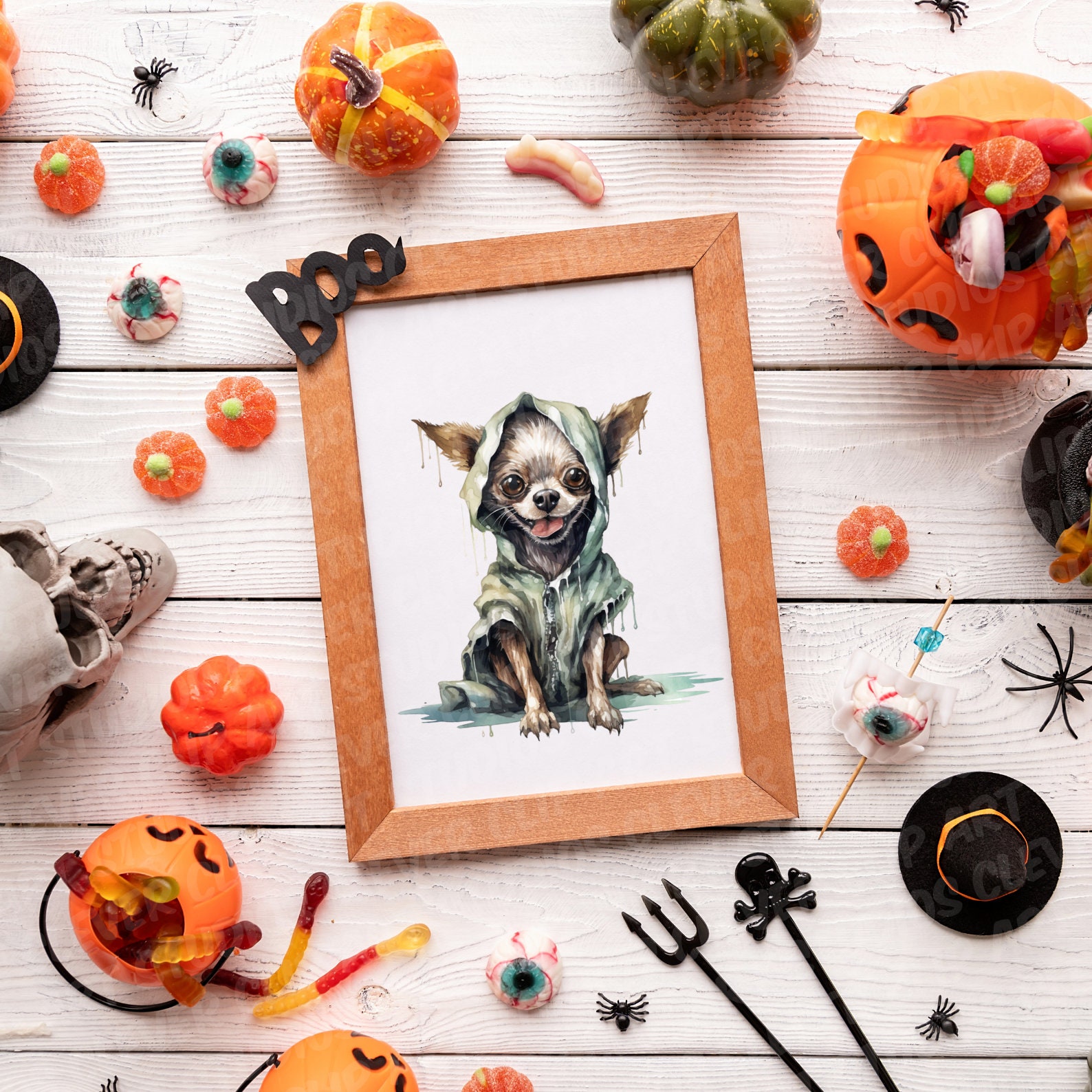 Halloween Dogs Watercolor Clipart Halloween PNG Dog Bundle Cute Dogs ...