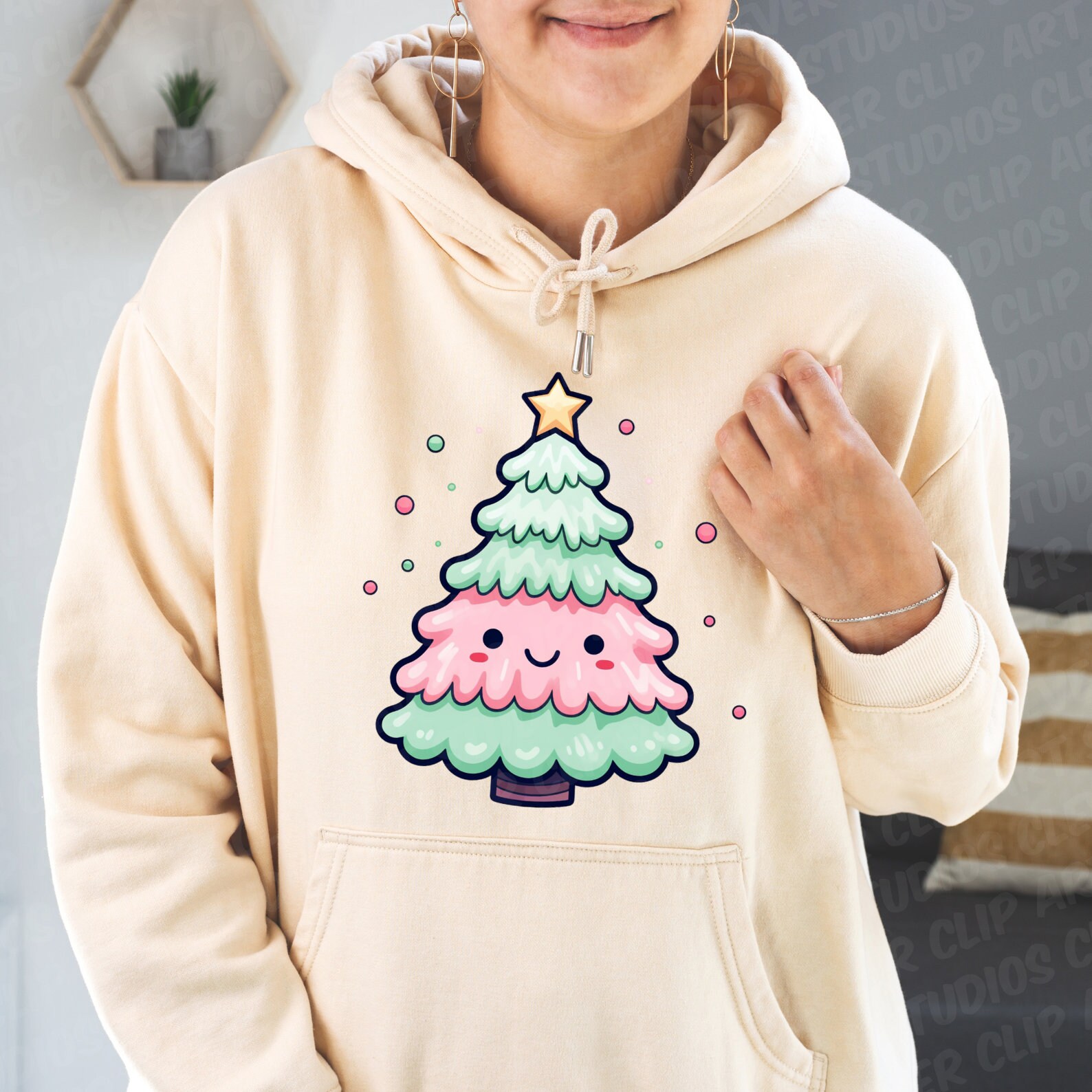 Cute Pastel Christmas Clipart Bundle Pastel Cute Christmas PNG Bundle ...