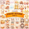 Kawaii Autumn Cute Fall Clipart Bundle Autumnal Vibe Transparent PNG ...