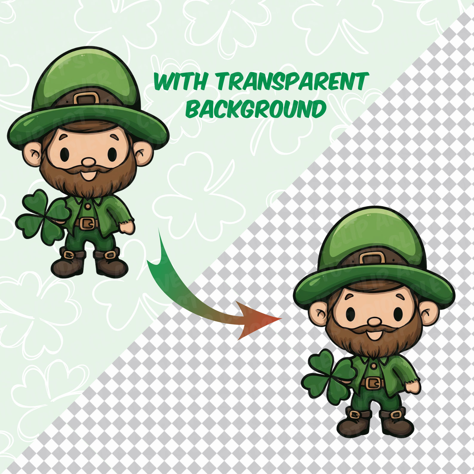 Cute St Patricks Day Clipart Bundle Kawaii Downloadable Happy St ...