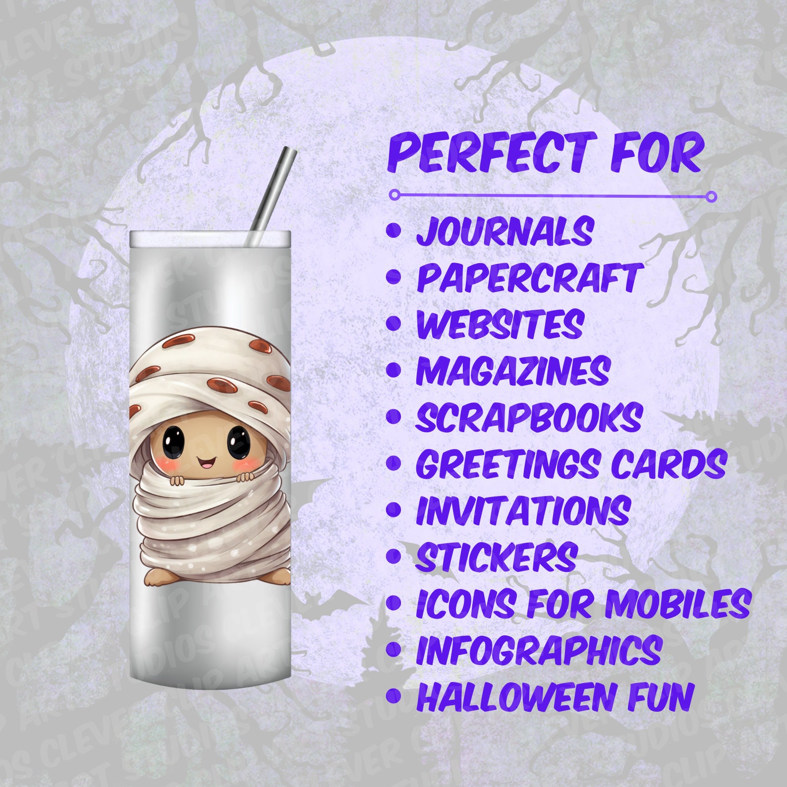 Halloween Mushrooms Clipart Cute Kawaii Mushroom Fun Fungi PNG - Etsy