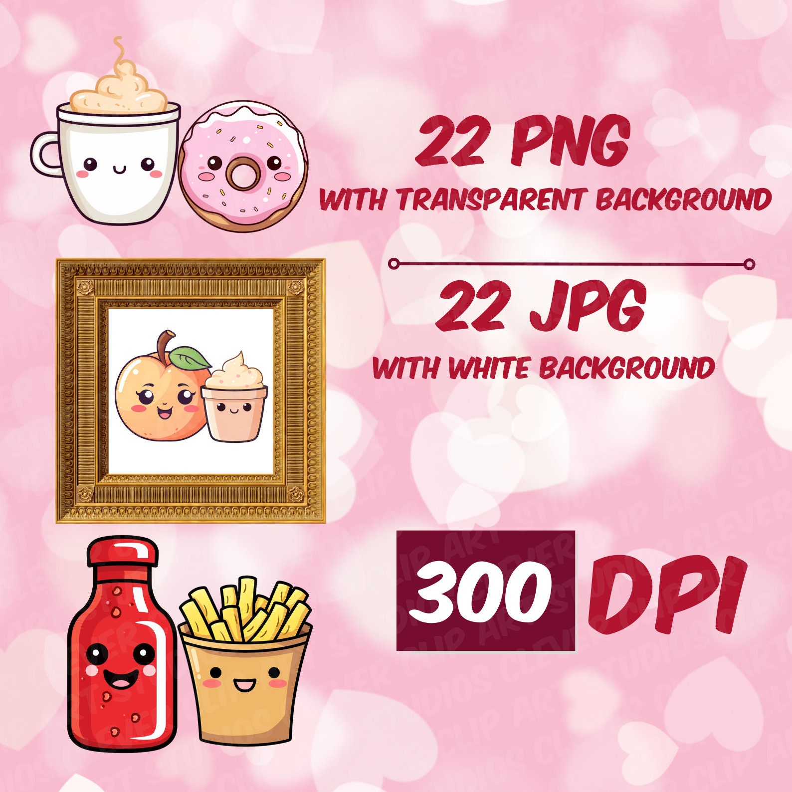 Perfect Match Cute Kawaii Food Couples PNG Best Friends Clipart Kawaii ...