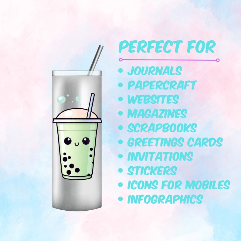 Kawaii Cute Boba Tea Clipart Collection Kawaii Boba Tea PNG Bundle Cute ...