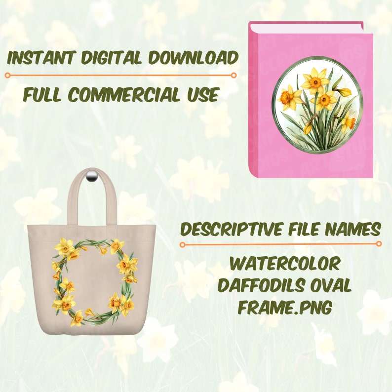 Watercolor Daffodil Clipart Bundle Narcissus PNG Bundle Yellow Wedding ...