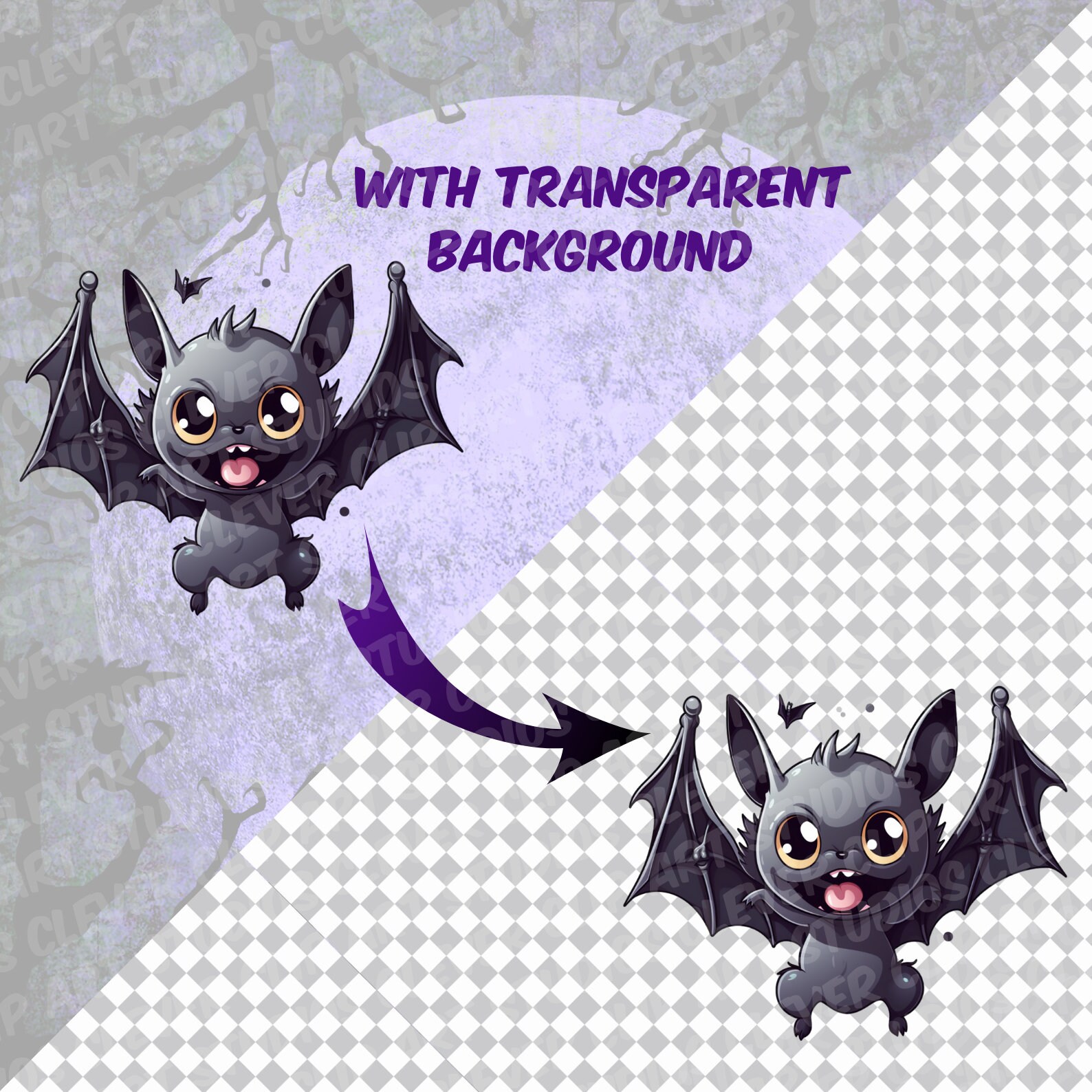 Spooky Kawaii Cute Halloween Clipart Scary Designs Creepy Cute Graphics ...