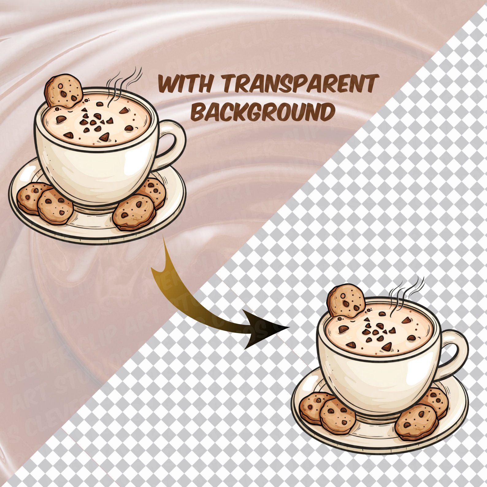 Kawaii Drinks Mega Bundle Cute Coffee Bubble Boba Tea Hot Chocolate ...