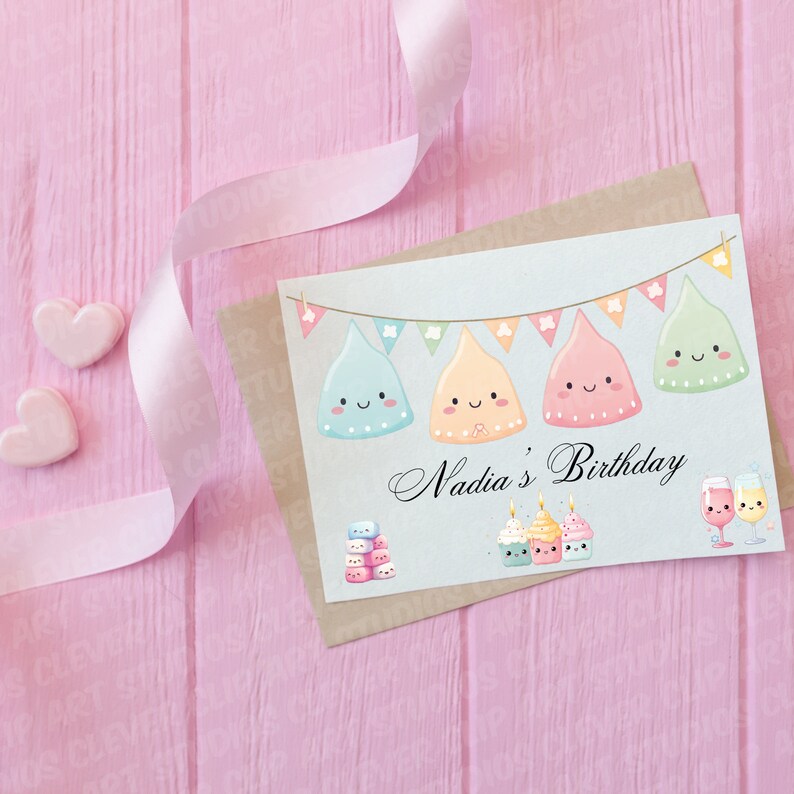 Pastel Kawaii Birthday Clipart Cute Kawaii PNG Bundle Kawaii ...