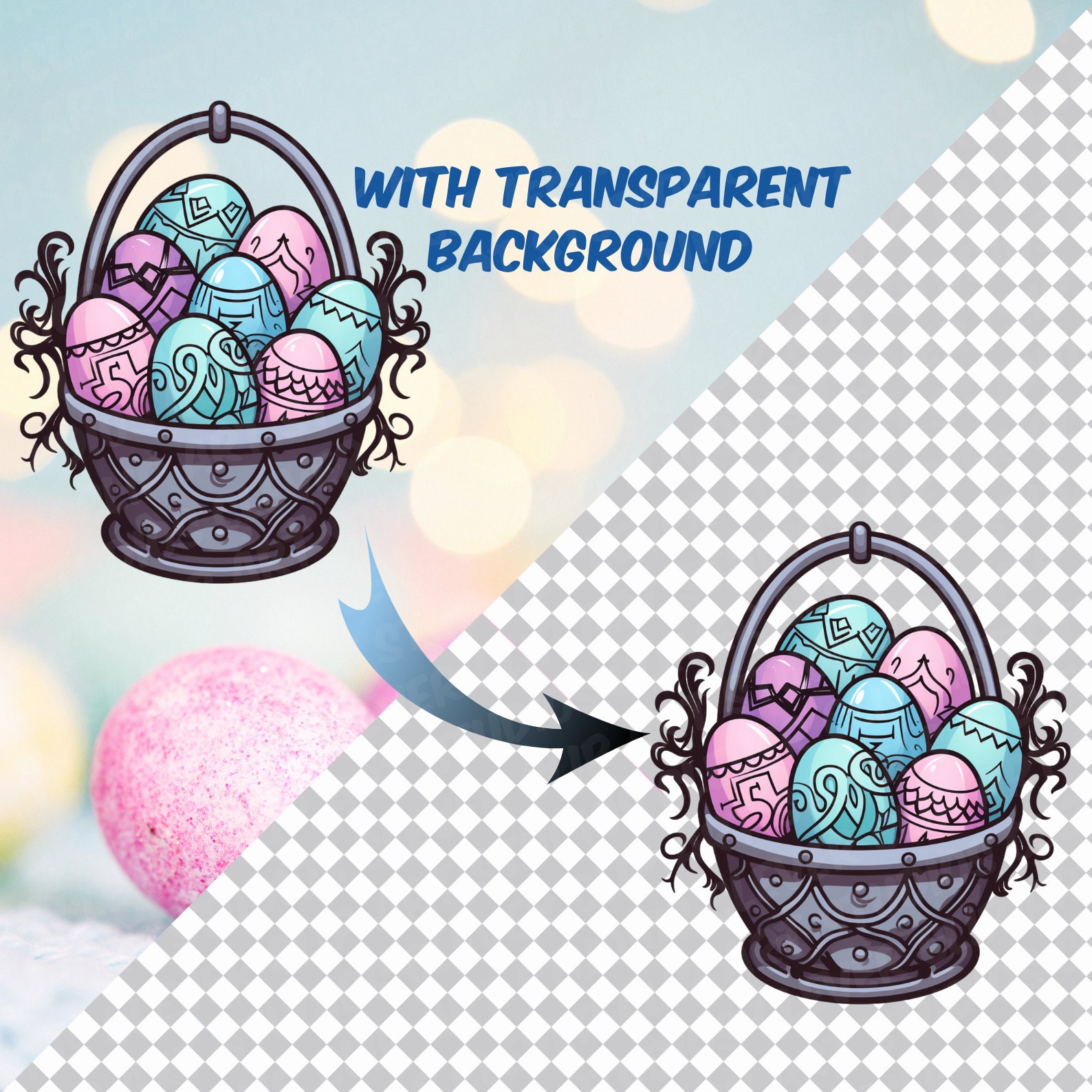 Pastel Goth Easter Clipart Creepy Cute Kawaii Easter Goth Clipart ...
