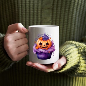 Spooky Cute Halloween Cupcakes Clipart PNG Bundle Cute Kawaii Halloween ...