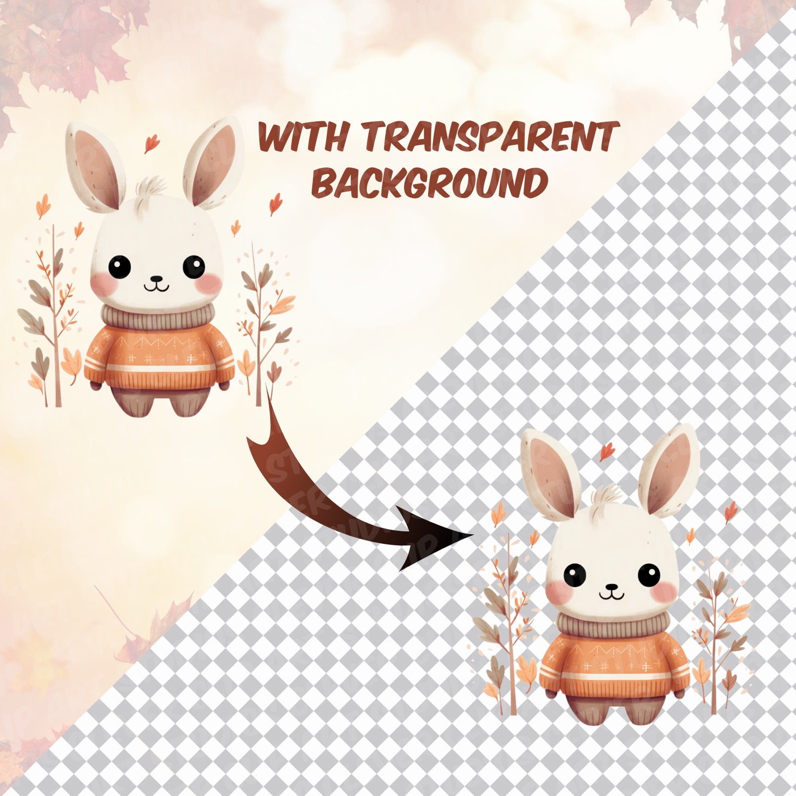 Kawaii Autumn Cute Fall Clipart Bundle Autumnal Vibe Transparent PNG ...