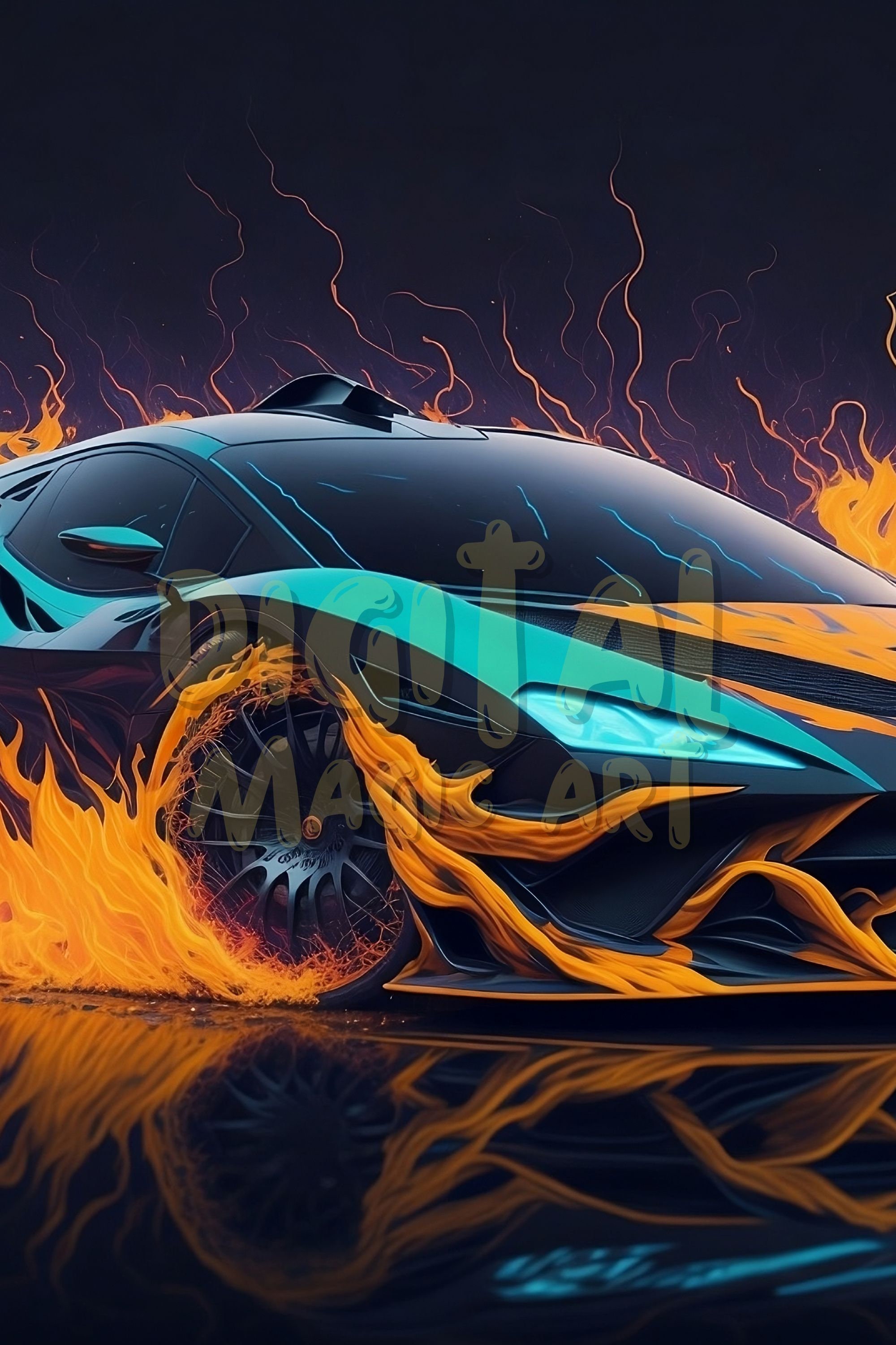 Digital Art Cars, Abstract Art, Printable Design, Car Wall Decoration ...