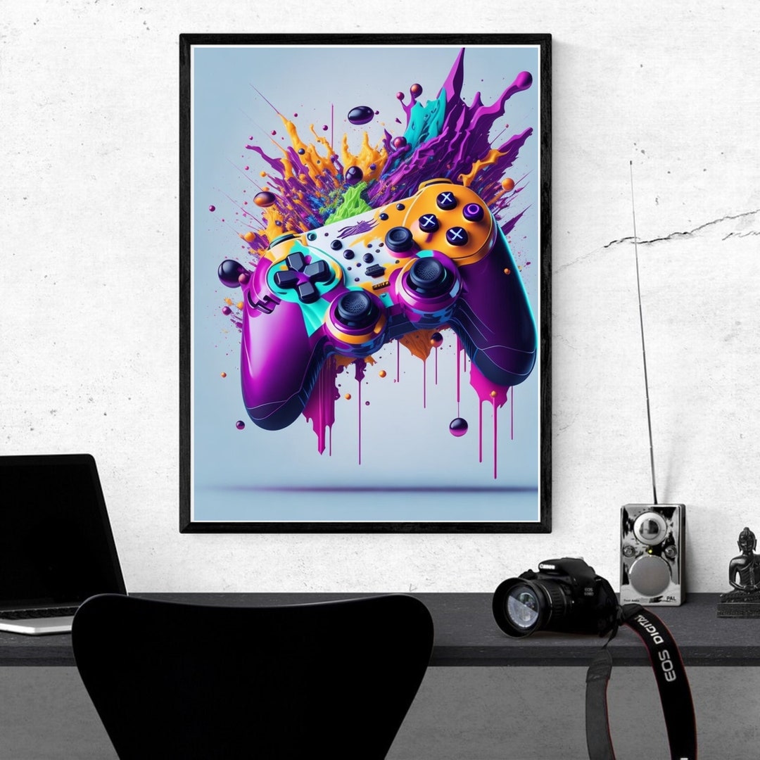 Game controller, Abstract art gamers, Wall art gamers, Decoration game ...