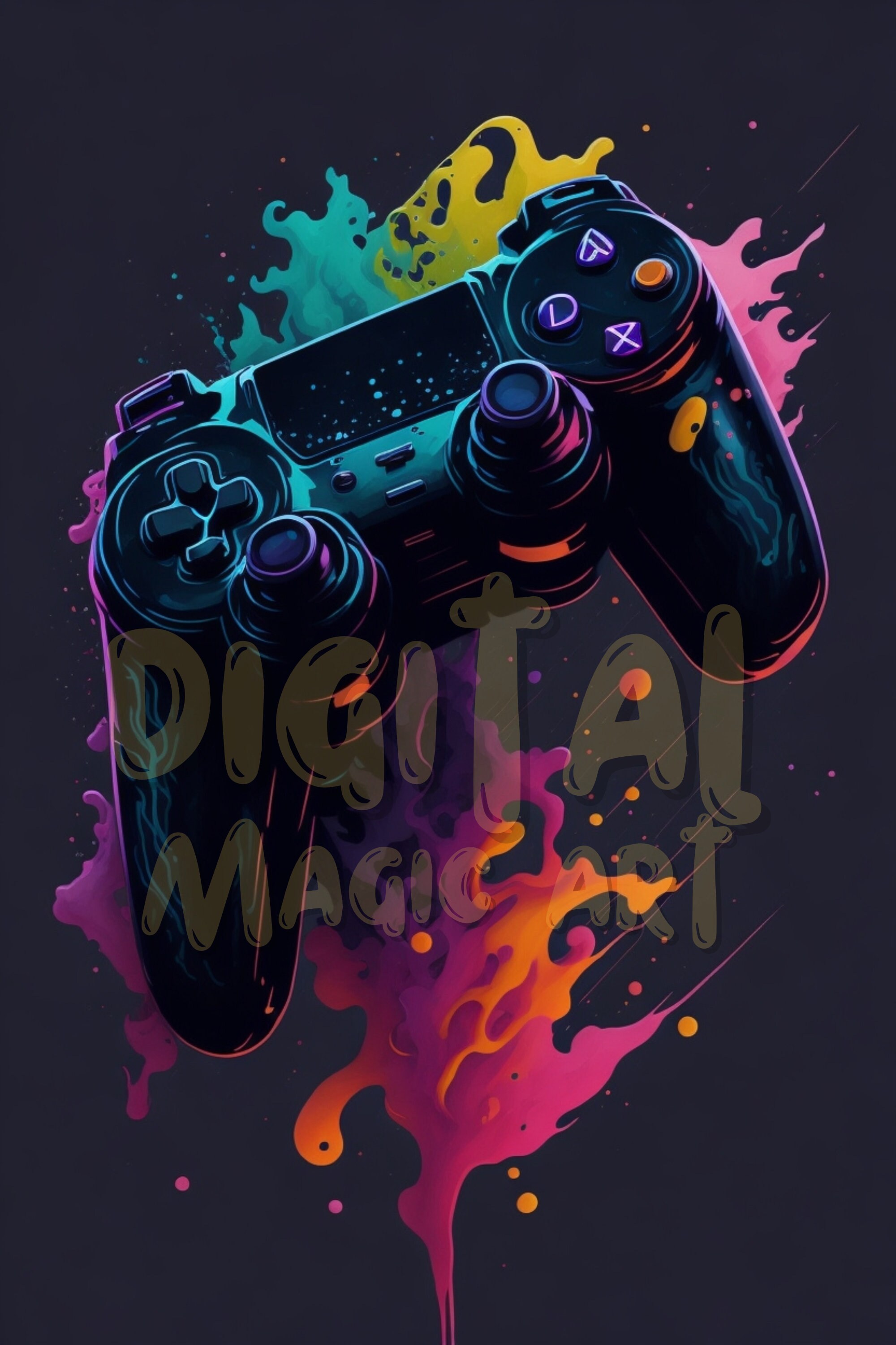 Game controller, Abstract art gamers, Wall art gamers, Decoration game ...