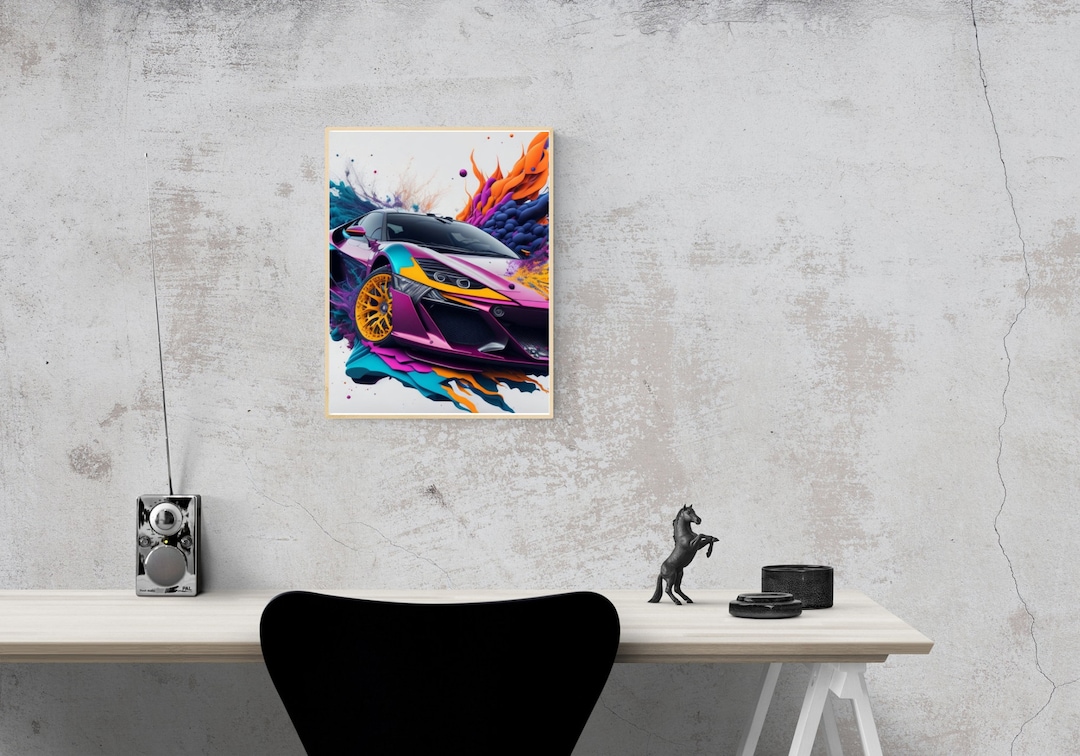 Digital Art Cars, Abstract Art, Printable Design, Car Wall Decoration ...