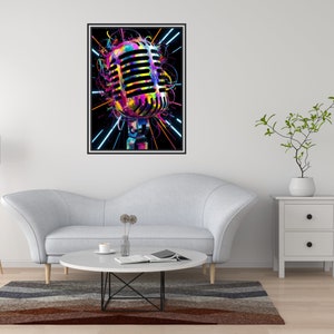 Abstract Art, Microphone and Guitar, Digital Clipart, Splashed Art ...