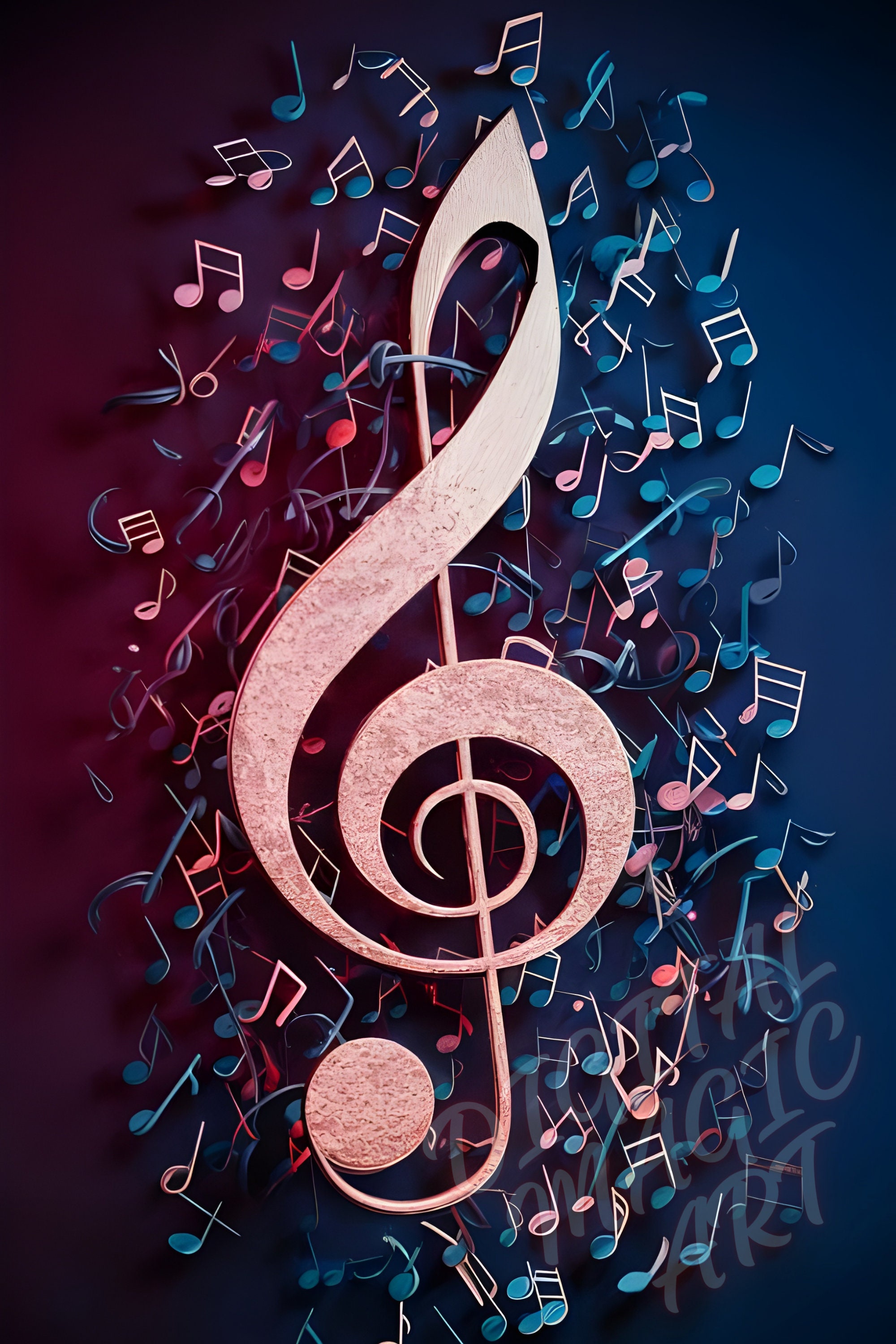 Abstract Art, Microphone and Guitar, Digital Clipart, Splashed Art ...