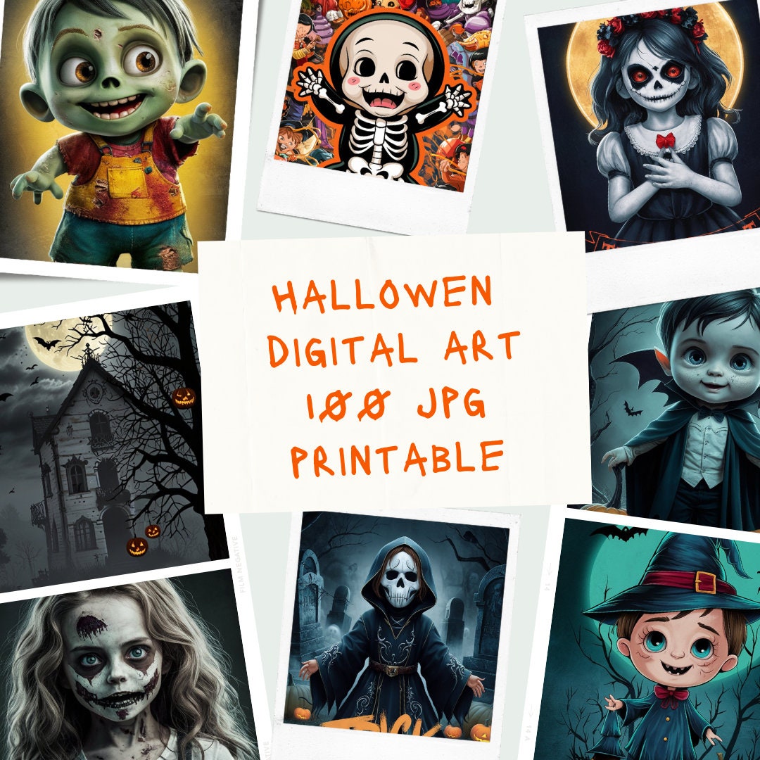 Halloween Digital Art, Pack 100 Jpg, Hallowen Printable Album, Hallowen ...