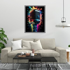 Abstract Art, Microphone and Guitar, Digital Clipart, Splashed Art ...
