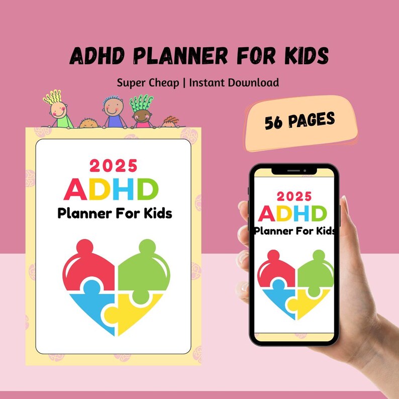 ADHD Planner for Kids - Daily Routine - Monthly Routine - Yearly ...
