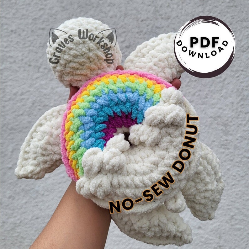 Glaze - the Donut Turtle Crochet Pattern, Rainbow Mod Bundle, Rainbow Donut Turtle Amigurumi - Etsy