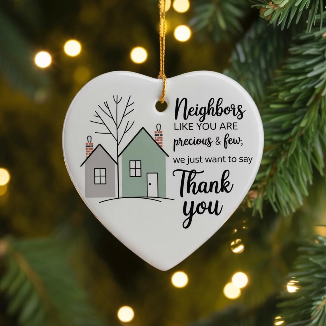 Thank You Neighbours Heart Ornament 2025 – Sea Glass Christmas Keepsake ...