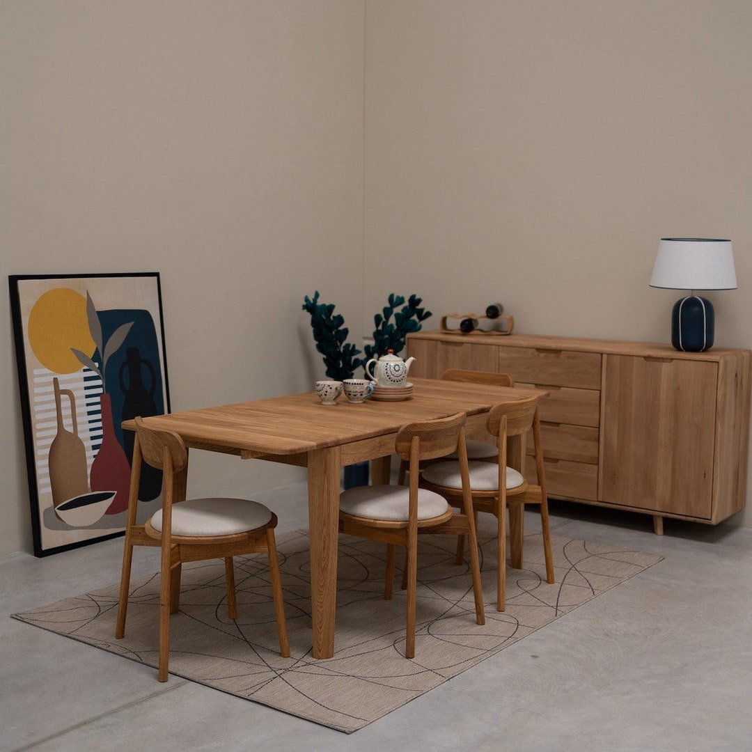 Scandinavian Large Dining Table, Solid Oak Extendable Table Table ...