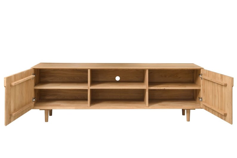 Solid Oak Wood TV Cabinet Stand, Modern Scandinavian, Meuble TV En Bois De Chêne Massif, Tv ...