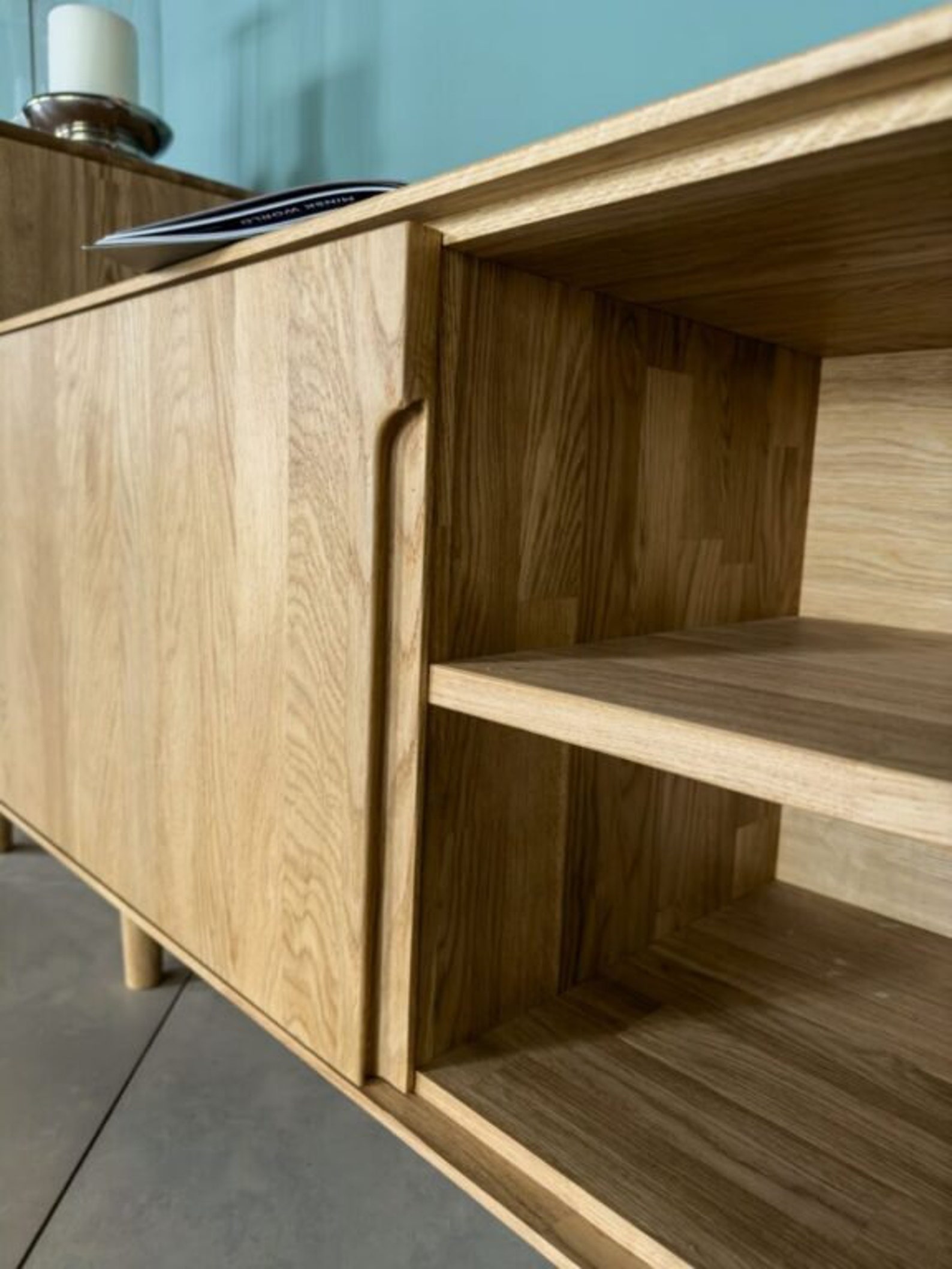 Solid Oak Wood TV Cabinet Stand, Modern Scandinavian, Meuble TV En Bois De Chêne Massif, Tv ...