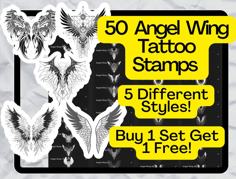 50 Procreate Angel Wing Stamps Procreate Brush Procreate - Etsy