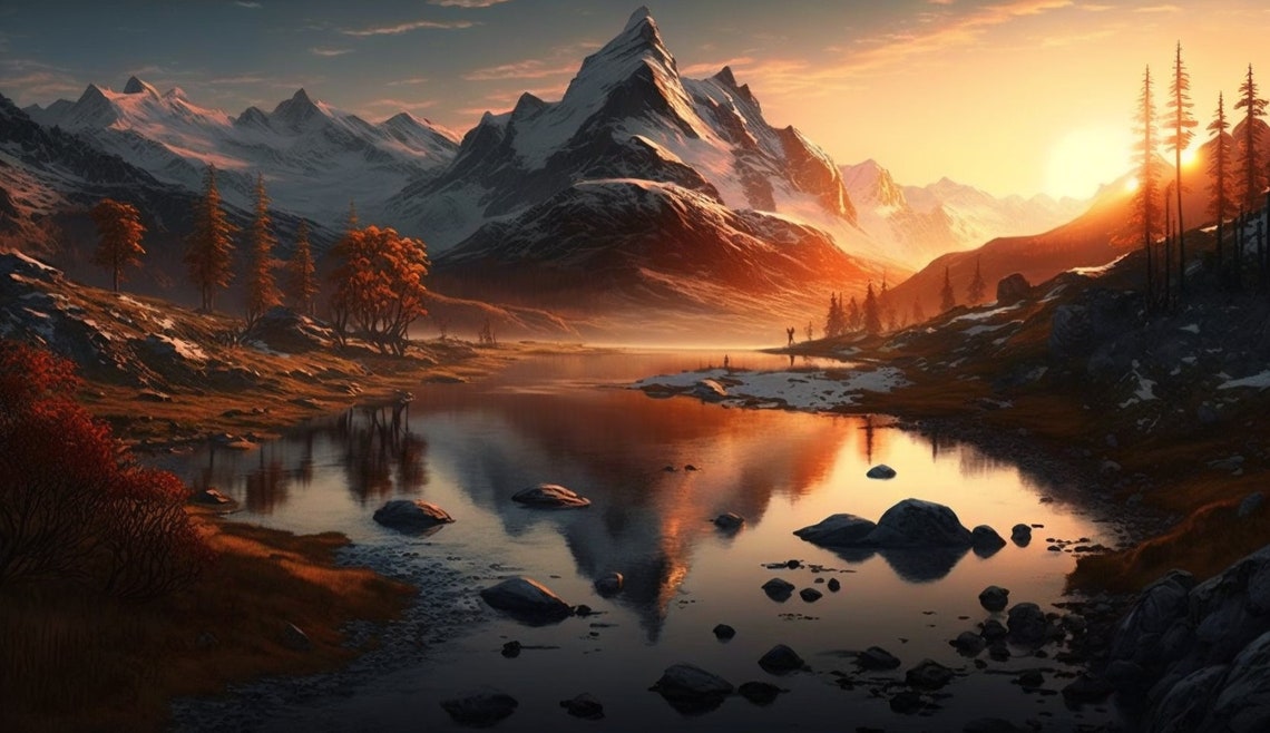 Custom Landscape Digital Art. Beautiful Nature. Desktop Background ...