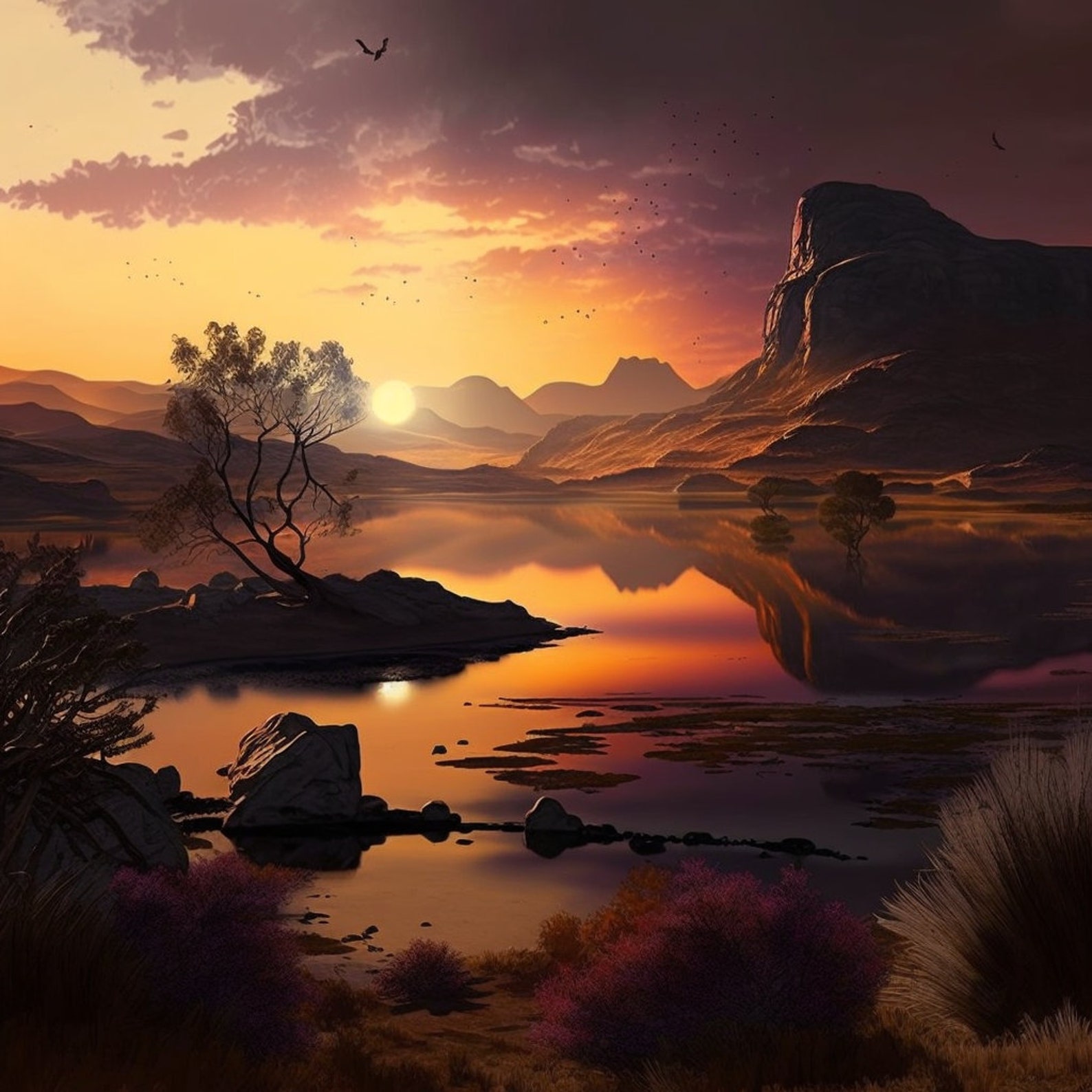 Custom Landscape Digital Art. Beautiful Nature. Desktop Background ...