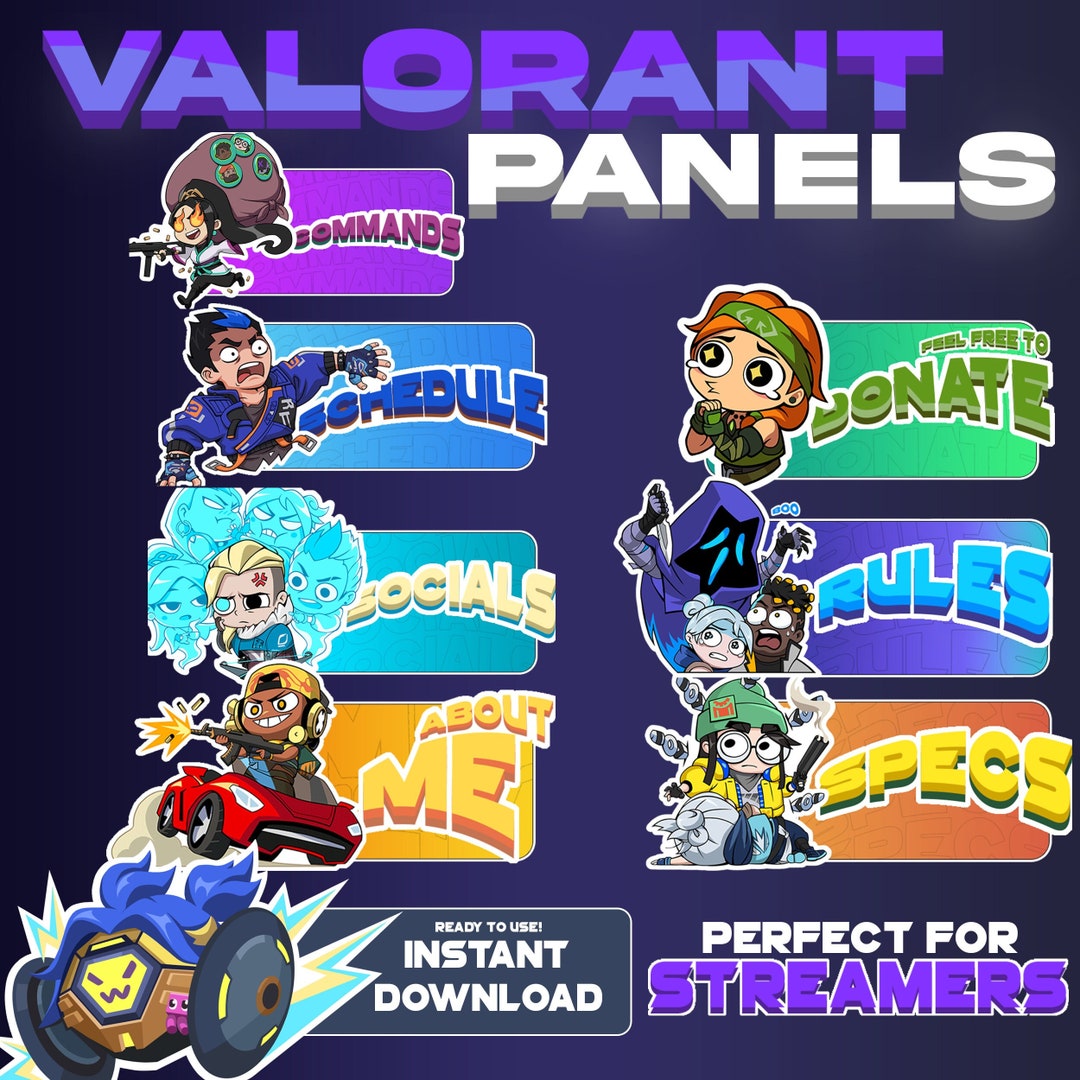 Valorant Panels 7x Stream Panels for Streamers Chibi - Etsy UK