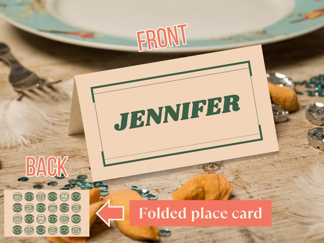 Dim Sum Theme Fold-able Name Placement Card | Foodie Place Card ...