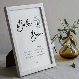 Minimal Bubble Tea Wedding Sign | Boba Tea Sign | Milk Tea and Toppings ...