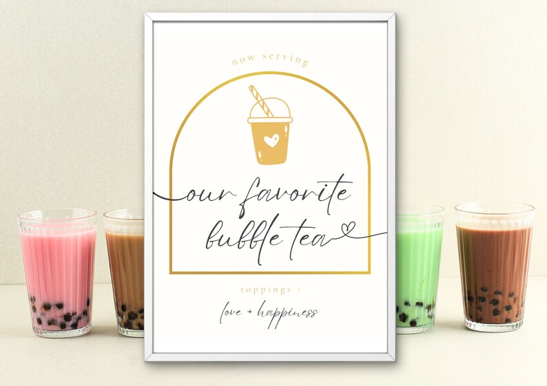 Our Favorite Bubble Tea Wedding Sign | Modern Boba Tea Sign | Signature ...