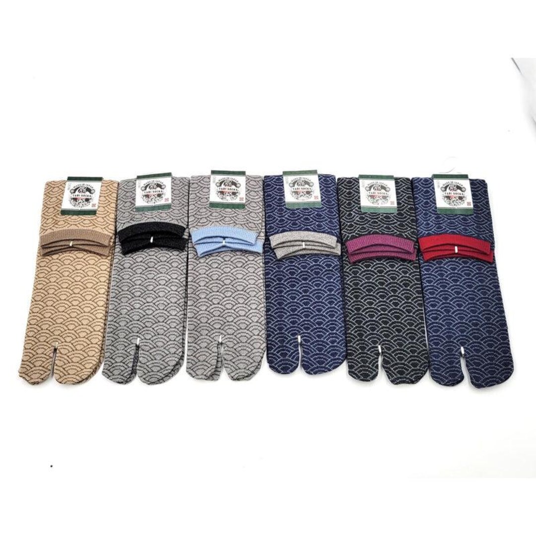 Japanese Tabi Cotton Socks - Wave Pattern - Size L EU 40-45 - Etsy