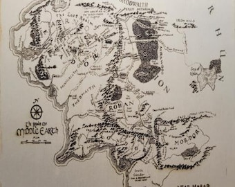 Map of Middle Earth - Etsy