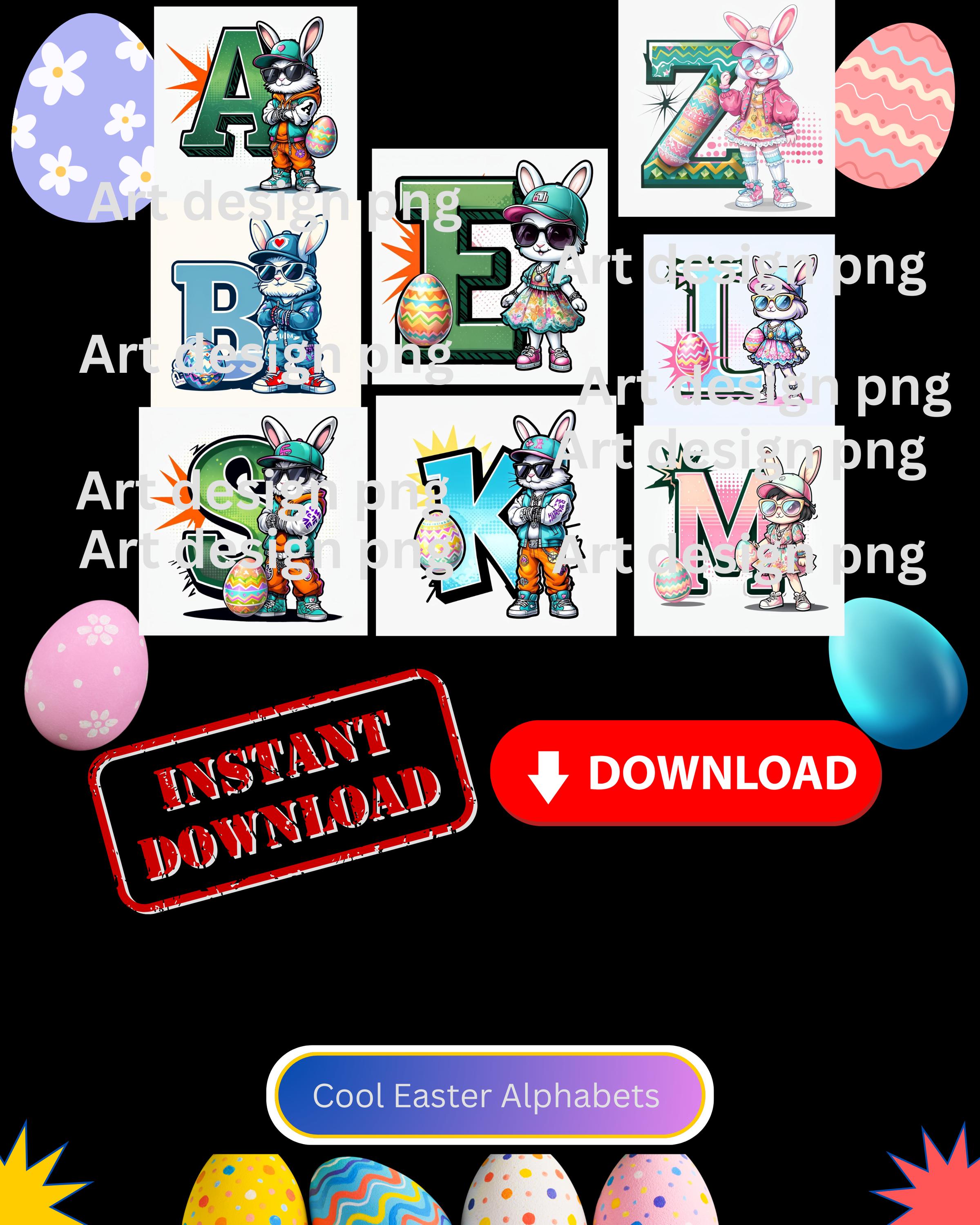 Easter Alphabet PNG, Letters Clipart, Ornament PNG, Kids Easter ...