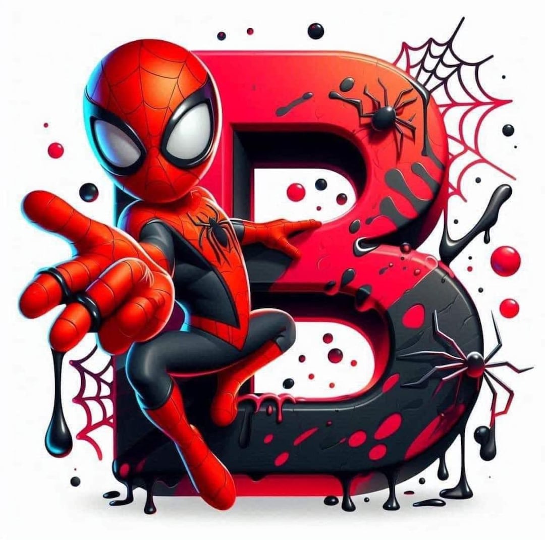 Personalized Spider-man Initial Letter Art: Custom PNG File A to Z ...