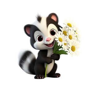 Baby Skunk Clipart, Cute Skunk PNG, Transparent Digital Download, Skunk ...