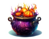 Halloween Cauldron Clipart Magical Witches Cauldron PNG - Etsy