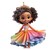 Cute Princess Clipart, Cute Afro Princess PNG Instant Download, Gold ...