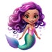 Cute Mermaid Clipart PNG, Mermaid Instant Download Transparency, Under ...