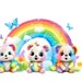 Baby Teddy Bear Clipart, Cute Rainbow Teddy PNG Instant Download ...